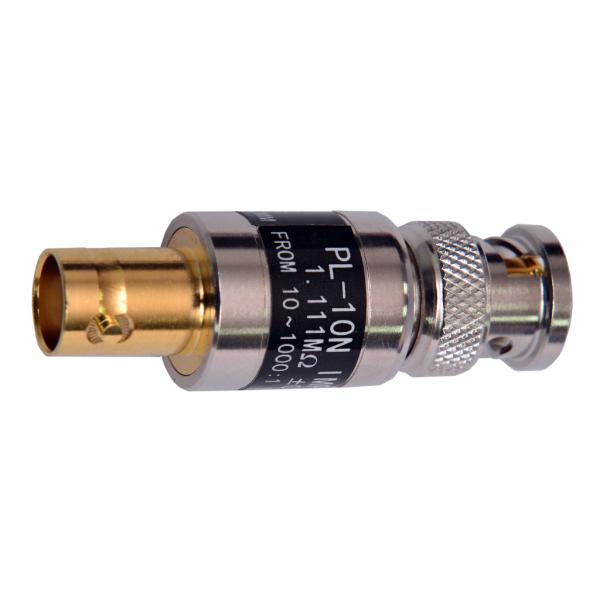 PL-10N：レベル・コンバーター、高精度1.111ＭΩ内蔵DMMの電圧入力モードの１０MΩに整合性を持った、変換器。このPL-10Nを付けると、合成抵抗１MΩになります。オシロ用プローブ等にPL-10N付けて、DMMで高精度に計測出来ます。