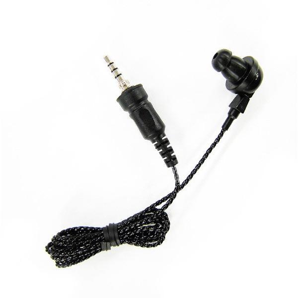 【インボイス対応済】無線機側のジャックに挿して使うねじ込み式1軸4極プラグのイヤホンです。左右どちらの耳にも掛けられます。コード長　約80cm破損や紛失の際の買い足しにご利用ください。【対応パーツ】スペア用イヤーピース　FG0597【対応機...