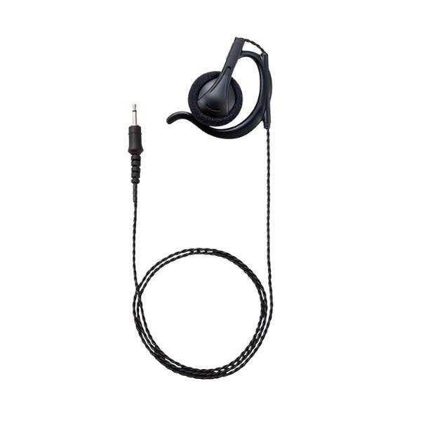 【インボイス対応済】タイピンマイク(SMJ5001-L3.5)用イヤピース（より対線ケーブル）耳掛け付き オープンエアー型　Lサイズ・ケーブル長：約50cm・ケーブル色：黒・プラグ：φ2.5mmプラグ