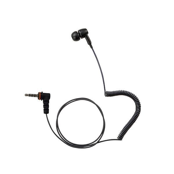 【インボイス対応済】イヤピース（カールコード）インイヤーフィット型・ケーブル長：約50cm（伸長時：約80cm）・ケーブル色：黒・プラグ：L型φ3.5mmプラグ