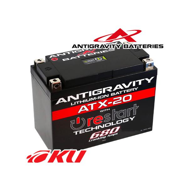 ■NTIGRAVITY BATTERIES■ATX20 RS restartTECHNOLOGY 680■商品詳細・モデルNo. ATX20-RS・電圧 12.8V・OEM/BCIグループサイズ YTX20・始動電流(CA) 680・容量(...