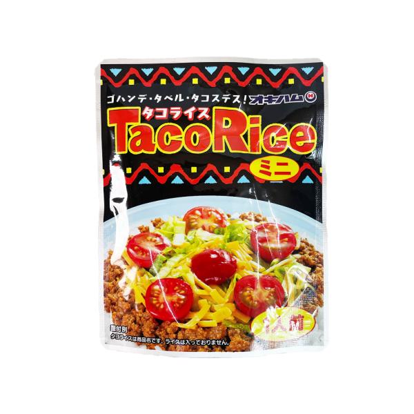 商品名：タコライス ミニ内容量：60g賞味期限：製造日より540日保存方法：直射日光を避け、常温で保存してください。原材料：食肉（鶏肉（国産又はタイ）、牛肉、豚肉）、粒状大豆たん白、たまねぎ、牛脂、しょうゆ、香辛料、おろしにんにく、砂糖、コ...