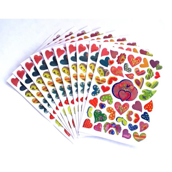 台紙サイズ　9cm*12cm　入り数10枚たくさん貼れる、好きなだけ使える。たっぷり10シート入りのエコノミータイプのシールです。便箋、小瓶、プレゼント装飾、お子様、児童生徒へのごほうび（ノートやテストへの貼付）などコストパフォーマンスの高...