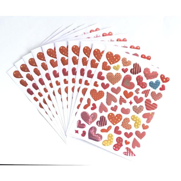 台紙サイズ　9cm*12cm　入り数10枚たくさん貼れる、好きなだけ使える。たっぷり10シート入りのエコノミータイプのシールです。便箋、小瓶、プレゼント装飾、お子様、児童生徒へのごほうび（ノートやテストへの貼付）などコストパフォーマンスの高...