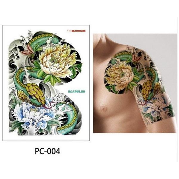 □台紙サイズ□約24cmx約32cm実際に貼る時は商品本体画像とは反転します。（使用例の画像は反転した結果です。）※商品画像の色味は画面でみた場合と実際は多少の色差が生じる場合がございます。肩から腕にかけて大迫力に演出する、大型サイズのタト...