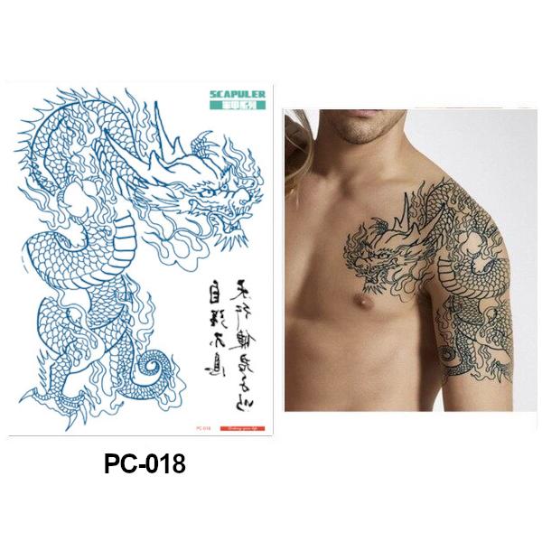 □台紙サイズ□約24cmx約32cm実際に貼る時は商品本体画像とは反転します。（使用例の画像は反転した結果です。）※商品画像の色味は画面でみた場合と実際は多少の色差が生じる場合がございます。肩から腕にかけて大迫力に演出する、大型サイズのタト...