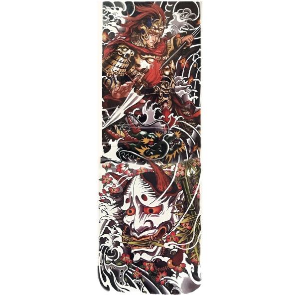 □台紙サイズ□約48cmx約17cm実際に貼る時は商品本体画像とは反転します。（使用例の画像は反転した結果です。）※商品画像の色味は画面でみた場合と実際は多少の色差が生じる場合がございます。腕全面を大迫力に演出する、大型サイズのタトゥーシー...