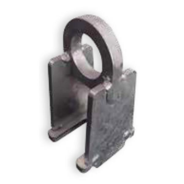 くい丸専用引き抜きアダプタ。ロッキージャッキに対応  商品名  ロッキーリング（大）   適合するくい丸  太さ42.7 / 48.6 / 60.5mm   重さ  940g (約0.94kg)   入数  1   梱包  簡易袋入梱包(梱...