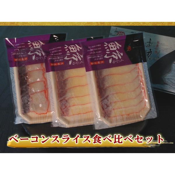 こちらの商品は化粧箱包装にて、お届け致します。ご希望のお客様は、ギフト包装（無料）を希望するを選択後、カートに入れてください。鯨種が違うベーコンを食べ比べてみたい方や、鯨を初めて食べるという方へオススメです。化粧箱包装でお届けのため、ベーコ...