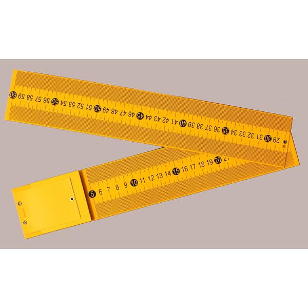 巨ベラ釣りのお供にかかせない、おサカナメジャーです。薄型ですのでかさばらず、持ち運びも簡単です。お使い時には、０cmの場所にしきいを立てて、そこへ、へらの口をあててお使いください！　正確に、１mm単位で６０cmまで全長がわかります！＜へらぶ...