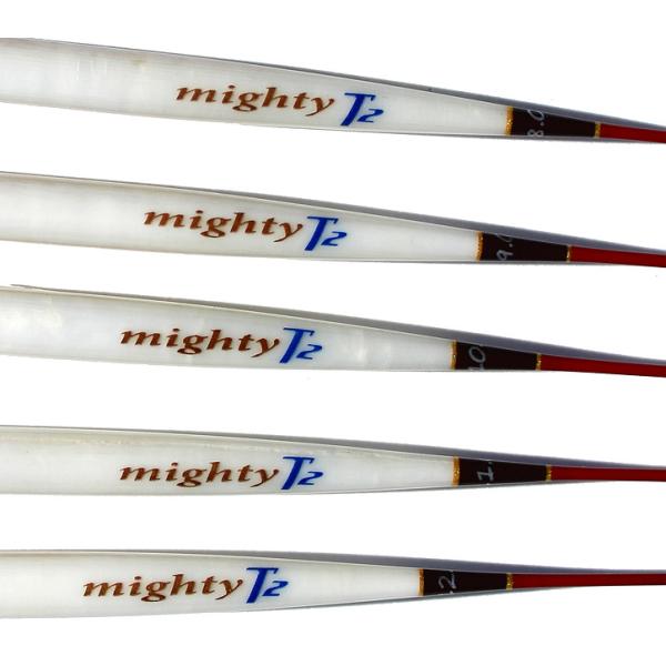 こちらの”T２”シリーズ、ボディ径は前作と同じ羽根２枚合わせの５．５mmですが、足を１cm長い６cmに、トップは０.２mm細い極細パイプトップにしており、トップの芯は下から４節目まで入っております。トータルとして激渋深宙と渋い底釣りの延長線...