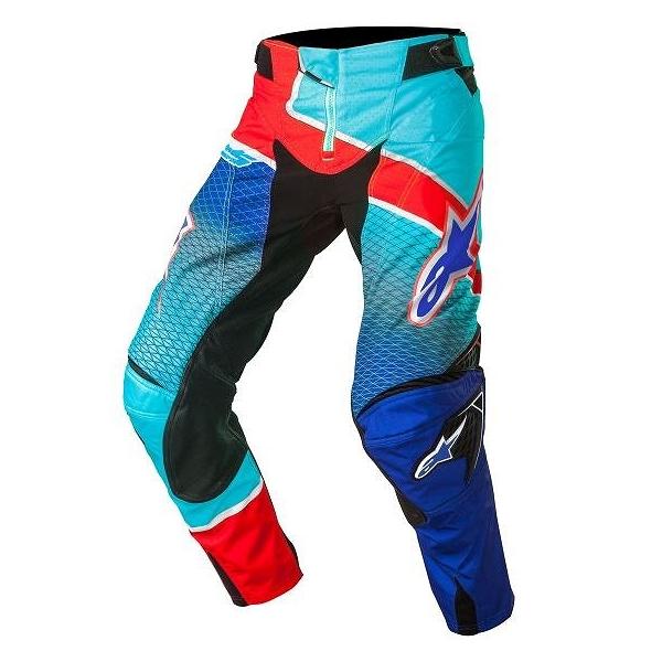 ☆【Alpinestars】Techstar Venomモトクロスパンツ - ブルー/シアン/レッド　UK 30