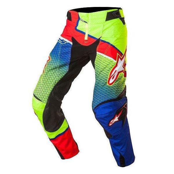 ☆【Alpinestars】Techstar Venomモトクロスパンツ - ブルー/フルオイエロー/レッド　UK 36