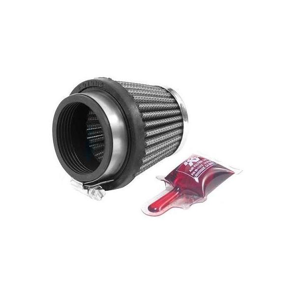 ☆【K&amp;N】フィルターユニバーサルラウンドテーパードエアフィルター　49mm｜51-76mm OD x 64mm L｜Chrome｜Centred