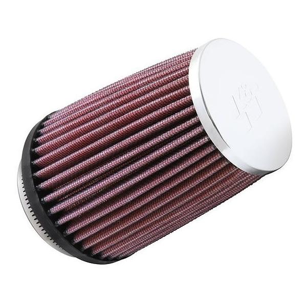 ☆【K&amp;N】フィルターユニバーサルラウンドテーパードエアフィルター　73mm｜76-102mm OD x 127mm L｜Chrome｜Centred