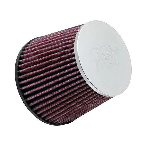 ☆【K&amp;N】フィルターユニバーサルラウンドテーパードエアフィルター　70mm｜114-149mm OD x 127mm L｜Chrome｜Centred