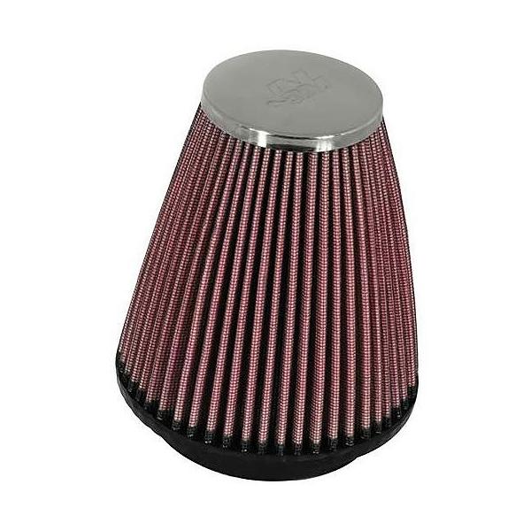 ☆【K&amp;N】フィルターユニバーサルラウンドテーパードエアフィルター　57mm｜51-89mm OD x 102mm L｜Chrome｜Centred