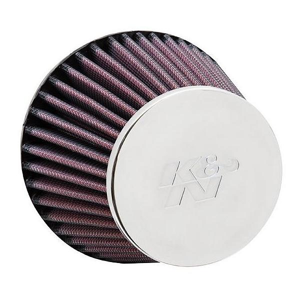 ☆【K&amp;N】フィルターユニバーサルラウンドテーパードエアフィルター　57mm｜89-127mm OD x 90mm L｜Chrome｜Centred