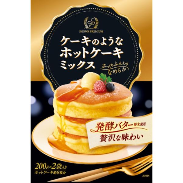 ●発酵バター粉末を使用することで、贅沢な味わいに。●2種類の小麦粉と国産米粉を使い、ケーキのようなさっくり&amp;ふんわり食感で、さらになめらかな口どけに仕上げました。名称：ホットケーキミックス原材料：小麦粉(国内製造)、米粉、砂糖、粉末...