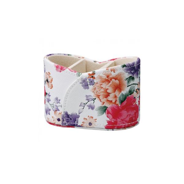 高級感のある花柄のメガネスタンド。内貼りはベージュカラーです。