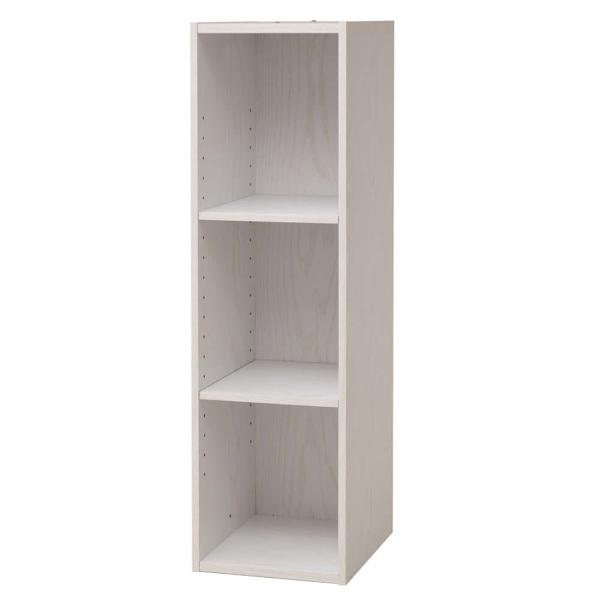 ●シンプルなすっきりとした木目調で、お部屋になじみやすい。●組み立て簡単。■外寸(約)：幅250×奥行290×高さ880mm■表面材：プリント紙化粧パーティクルボード、プリント紙化粧繊維板■表面加工：なし■棚ダボ：スチール■カラー：ホワイト...