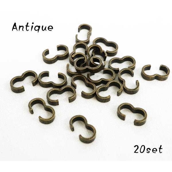 〇素材　真鍮〇カラー　アンティーク〇サイズ(開いた状態で測定)　全長(縦)12.4mm 横幅7.2mm 厚み3mm 線径1mm　　　　(閉じた状態の穴) 2.2mm×3.5mm (閉じ方によって依存するためアバウトな測定となっています)  ...