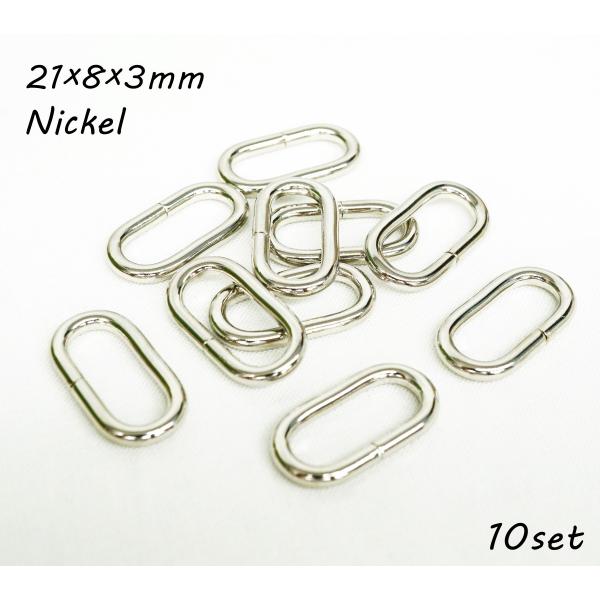丸線小判カン 21×8×3mm nickel 10ヶセット ○材質 鉄○カラーnickel ニッケル ○サイズ 21×8×3mm●商品説明丸線小判カンの形のパーツです。10ヶセットです。お財布などのレザークラフト、バッグ作り、アクセサリー作...