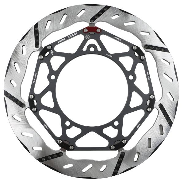品番：JEPR071L（左側）価格：66000円（税込）JAN：4570011704687アウター：ウェーブ＆ベンチレーションスリットフローティングピン仕様：フルフローティング外径：320mm内径：132mmPCD：150mmオフセット（デ...