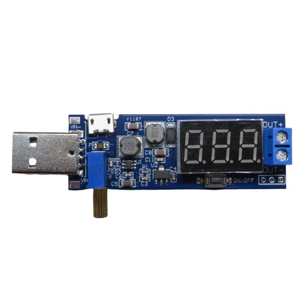 注文数1で1個です。入力電圧: DC5V（USB TypeA オス / Micro USB メス）; DC3.5V-12V（スルーホール）出力電圧: DC1.2V-24V出力電力: 3Wサイズ（基板）: 79mm*21mm*14mm