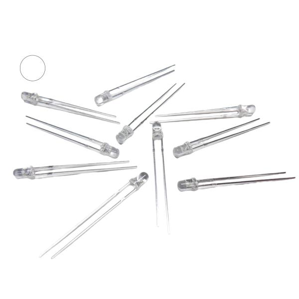 注文数1で10個です。IV:8000mcd 半減角:30° VF:3.0V-3.2V IF:20mA