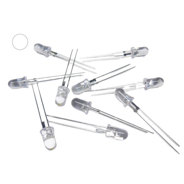 注文数1で10個です。IV:40000mcd 半減角:15° VF:2.9V-3.6V IF:30mA　※たいへん明るいので直視しないようご注意ください。