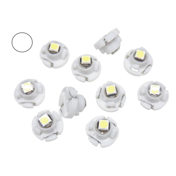 注文数1で10個です。※12V車用です。車種や取り付け場所によっては瞬間的な突入電流でLEDが破損することがありますのでその場合はサージ対策を施してください。 ※極性がありますので点灯しない場合は逆向きに入れてください。(逆向きのまま電圧を...