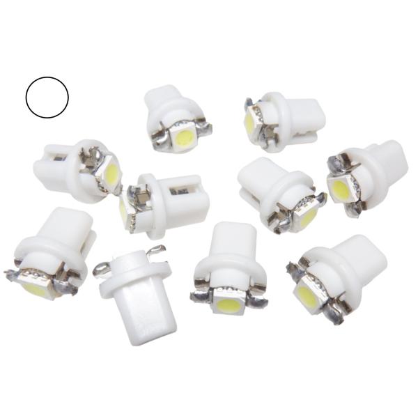 注文数1で10個です。※12V車用に抵抗が組み込まれています。（抵抗制御のため車種や取り付け場所によっては瞬間的な突入電流でLEDが破損することがあります）※極性がありますので点灯しない場合は逆向きに入れてください。（逆向きのまま電圧を掛け...