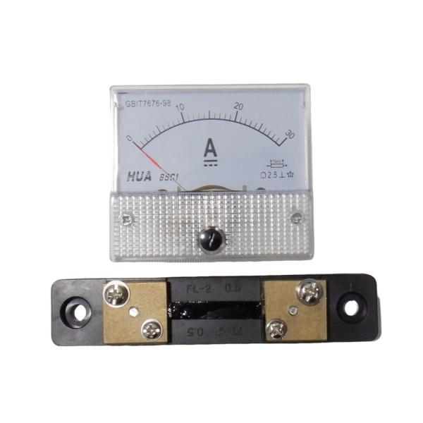 単価は1個あたりです。分流器外付け型。サイズ55mm*65mm、奥行き60mm。開口穴径φ50mm。 ※指針の0調整はメーター下部中央の黒色のネジでできます。