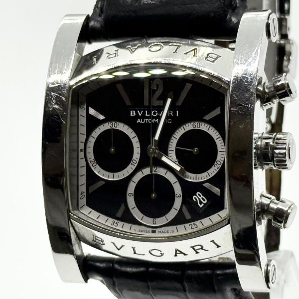 ■商品情報[管理番号]K11181[ブランド]ブルガリ（BVLGARI）[シリーズ]アショーマ クロノグラフ[型番]AA48SCH[対象]メンズ[ムーブメント]自動巻き[文字盤カラー]ブラック[カラー][サイズ]ケース縦：約47.5mmケー...