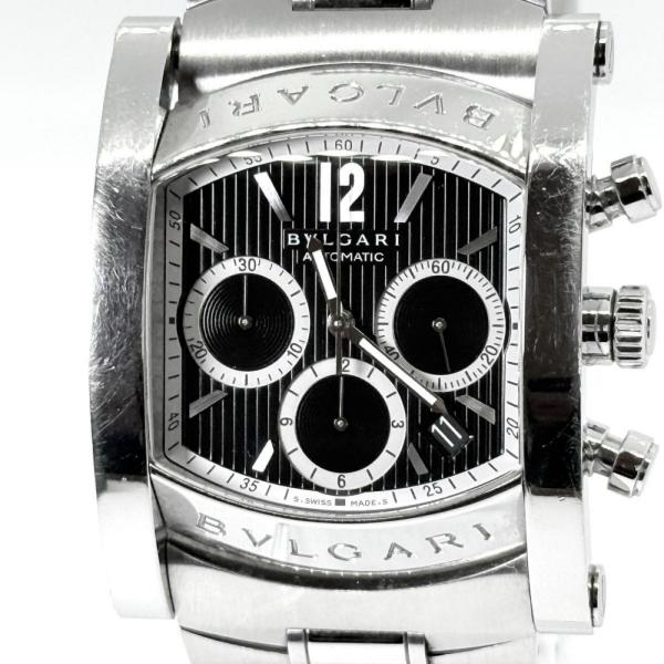 ■商品情報[管理番号]K6295[ブランド]ブルガリ（BVLGARI）[シリーズ]アショーマ クロノグラフ[型番]AA48SCH[対象]メンズ[ムーブメント]自動巻き[文字盤カラー]ブラック[カラー][サイズ]ケース縦：約47.5mmケース...