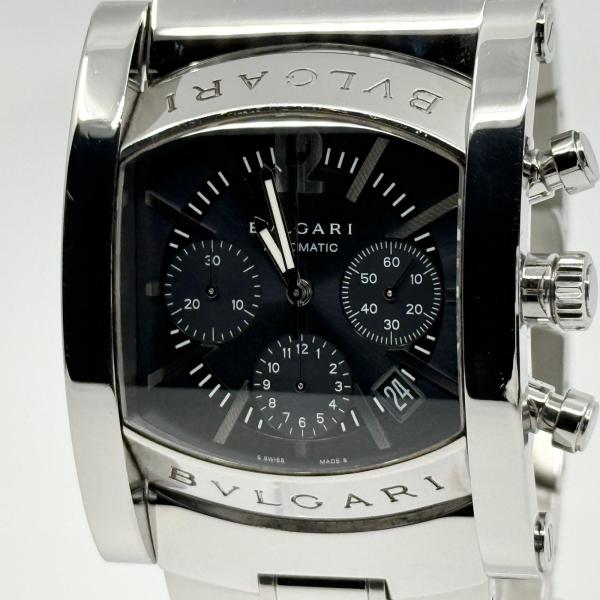 ■商品情報[管理番号]O12519[ブランド]ブルガリ（BVLGARI）[シリーズ]アショーマ[型番]AA48SCH[対象]メンズ[ムーブメント]自動巻き[文字盤カラー]ブラック[カラー][サイズ]ケース縦：約47.5mmケース横：約37....