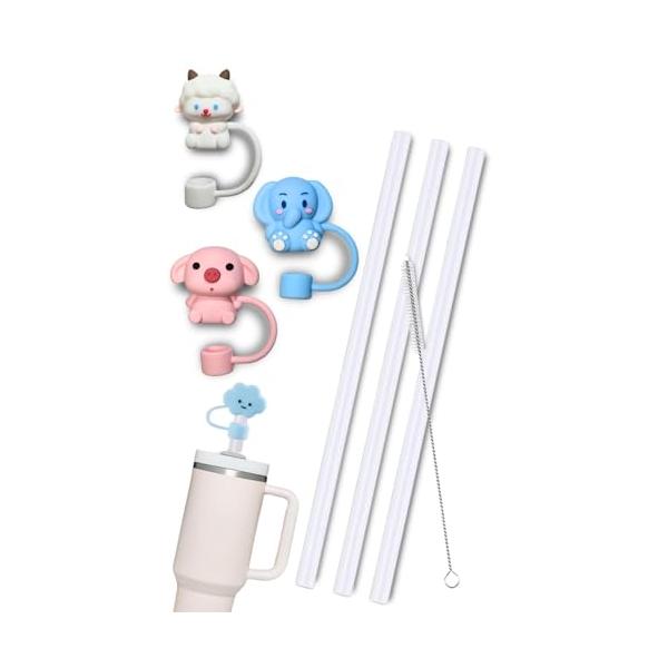 ホワイト/-/00C・Model:00C・?ストロー3本とキャップ3個と掃除ブラシ1本のセットです。・?ストローは幅1cm長さ30cmです。大きいスタンレーのタンブラーにも対応いただけます。・?ストローキャップはとてもかわいいくて、お出かけ...