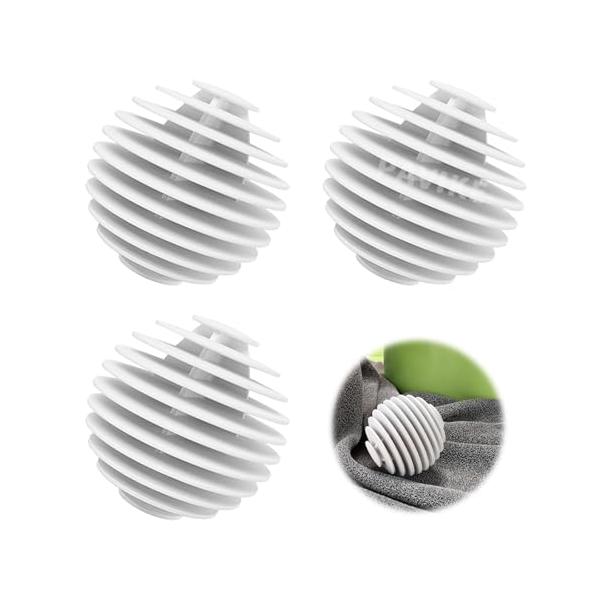 ホワイト/小さい/PAVIKE001・セット内容TPR洗濯ボール3個（ホワイト）、サイズは約56 x56x55mmです。柔らかいTPR素材を採用しており、柔らかくて衣服を傷つけず、柔軟性と耐久性があり、繰り返して長い時間が使えます。・乾燥時...