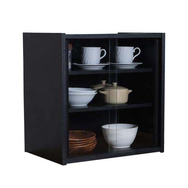 幅 43cmブラック/幅 43cm/99698・Color:ブラックSize:幅 43cm・パッケージ個数:1・サイズ:幅43×奥行29×高さ44cm・本体重量:7kg、耐荷重:全体20kg、棚板10kg・素材・材質:ガラス・プリント紙化粧...