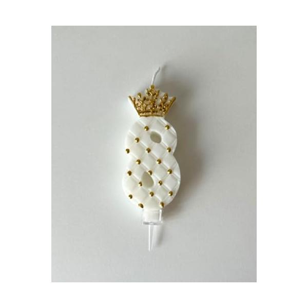 白８ホワイト（白）/-/YN-010・Style:白８・パッケージ個数:1・バツグンの存在感約8.5cmの高さ、1cmの厚みで、重厚感と存在感があります。・主役を引き立てる王冠デザインクラシカルな王冠デザインはおめでたい誕生日や大切な記念日...