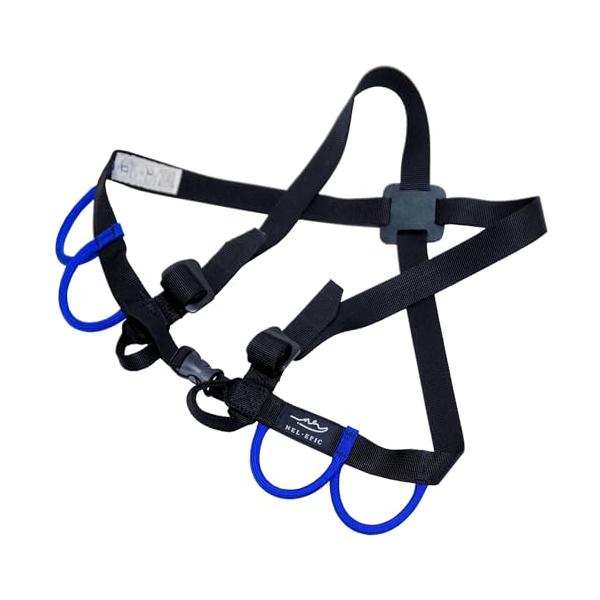 チェストハーネスブラック/-/-・サイズ：フリーサイズ・素材：ナイロン・色：ブラック×ブルー・重量：　235g