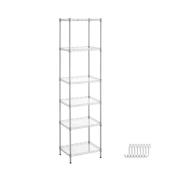 シルバー/六段-幅40cm/-・Size:六段-幅40cmColor:シルバー・高耐久性のスチールラック粉体塗装されたスチール製の本体は、長期間の使用でも錆びにくく、耐久性抜群。重い物を置いても安心して使えます。・自由に変えられる棚位置棚の...