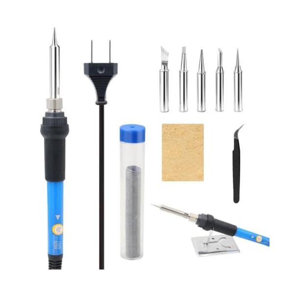 -/-/120V 扁プラグ・セット内容 60W電気はんだごて、スタンド、ピンセット、耐熱スポンジ、はんだ線、交換用こて先5本が含まれる便利な6点セット。すぐに作業を始めるために必要なツールが揃っています。・温度調節可能 200℃から450℃...