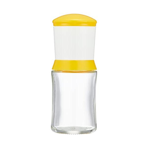 イエロー/-/C-895・パッケージ個数:1・製品サイズ:約外径50×高さ125mm・製品重量:約150g・材質:容器/ソーダガラス、容器ふた・ミル部本体・キャップ/ABS樹脂耐熱温度70度、調節つまみ/POM樹脂耐熱温度70度、ガスケット...