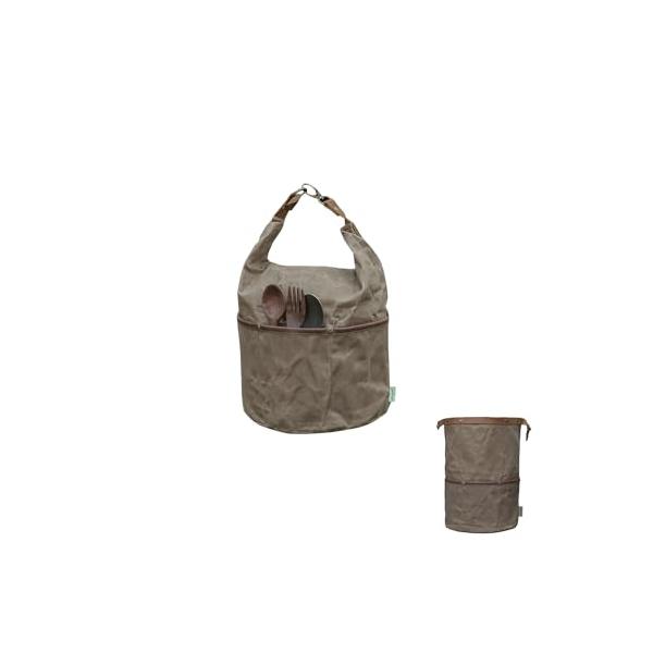 MinimalistBrown/Lサイズ/SP-015・Color:BrownSize:Lサイズ・サイズ幅20×奥行20×高さ31cm（底面内寸）　6インチのクッカーに対応・重量約180g（個体差がございます）・材質帆布100％（パラフィン...