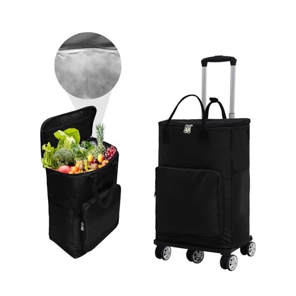 ブラック/X-Large/GWC-63・Size:X-LargeColor:ブラック・1車多用、折りたたみ可能設計ショッピングカート、雑貨カート、多機能カート、折りたたみカートとして使用でき、組み立てる必要がほとんどなく、素晴らしいプーリ付...