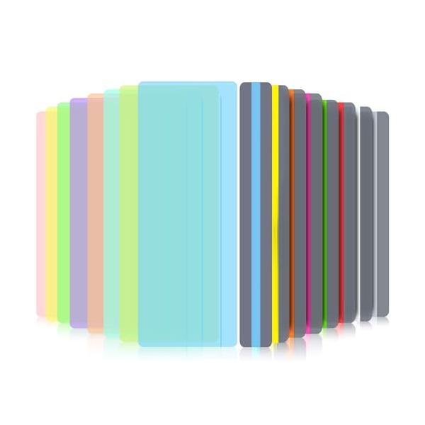 サイズ 読書定規：19*7 cm、読書ガイドしおり：19*3.2 cm。・品質高品質のPVCプラスチック製で、耐久性と防水性があります。蛍光ペン読書ガイドストリップはPVC材料で作られ、防水です。・読書中の眼精疲労を防ぐ防水リーディングスト...