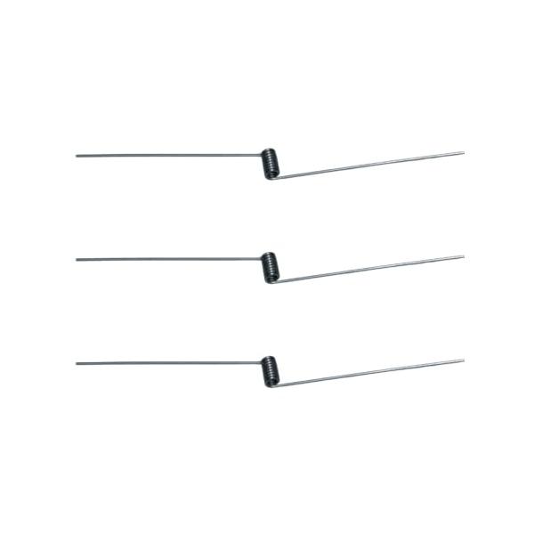 -/(1)コイル外径2.5mm/-・Size:(1)コイル外径2.5mm・30mmで長めのアーム長で、用途に応じて曲げ、カットすることで様々な状態下での用途に適用できます。・9巻の極小トーションスプリングです。線径0.5mmですので気持ち強...