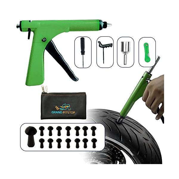 ガンパンクキット15プラグ。Gun Kit+ 15 Plugs/Gun Kit+ 15 Plugs/Puncture-G・パッケージ個数:1・すべてのチューブレスタイヤと互換性があります - 車、オートバイ - ハーレー、トライアンフ、ドゥ...